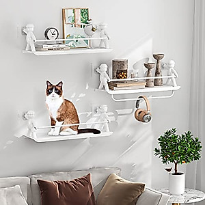 Floating Shelves Wall Mounted, DUSASA 2 Pack Modern Metal Wall Shelves for Bathroom, Kitchen, Bedroom, Bathroom Shelf with Floating Shelves White