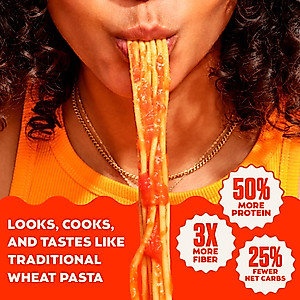 Banza Spaghetti Pasta from Chickpeas - Gluten Free, High Protein, and Lower Carb Protein Spaghetti Chickpea Pasta - 8oz