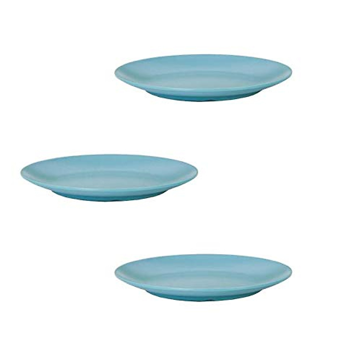 MBBITL 3-Pack Melamine Dinner Plates Dishes Set 7-inch Salad Plates Picnic Plates - Blue