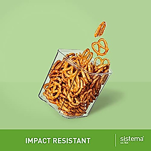 Sistema Tritan Ultra Collection Square Storage Container, 1.9 Cup/15.5 Ounce, Clear with White/Gray