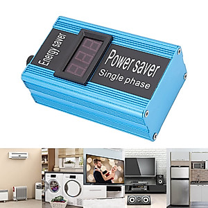 Tnfeeon Power Saver, Household Energy Saving Devices with Voltage Value Display, Smart Energy Saver Box (Blue)