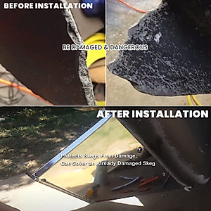 sevencow 27341 Skeg Guard for Mercury Mariner 40HP-50HP-60HP 2 & 4 Stroke 2003-Present & Evinrude Johnson 40HP 50HP 4 Stroke 1999-2003 Marine-Grade Stainless Steel Safe-Skeg