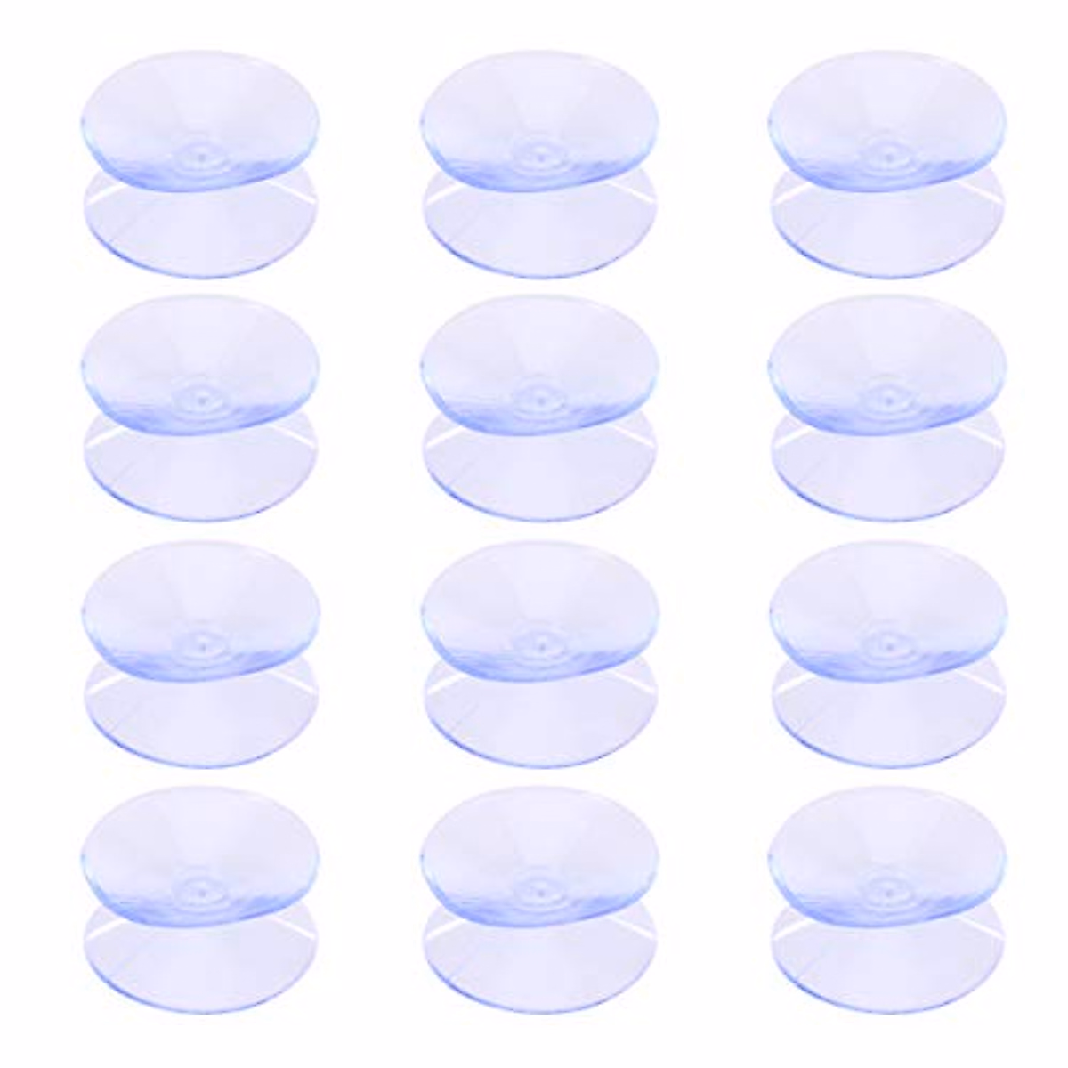 STOBOK 12 Pcs Transparent Double-Sided Suction Cups for Glass Silicone Suckers Pads Without Hooks 10 x 30mm
