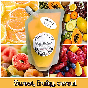 304CandleCo Large Squeeze Wax Melt Candle - 50 SCENTS! - Highly Fragrant & Hand-Crafted - Easy Mix & Match - American Made - Perfect for Wax Warmers (3oz, Fruity Loops)