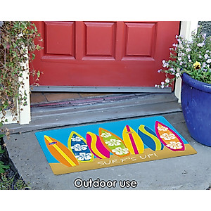 Toland Home Garden 800228 Surf Boards Summer Door Mat 18x30 Inch Beach Outdoor Doormat for Entryway Indoor Entrance