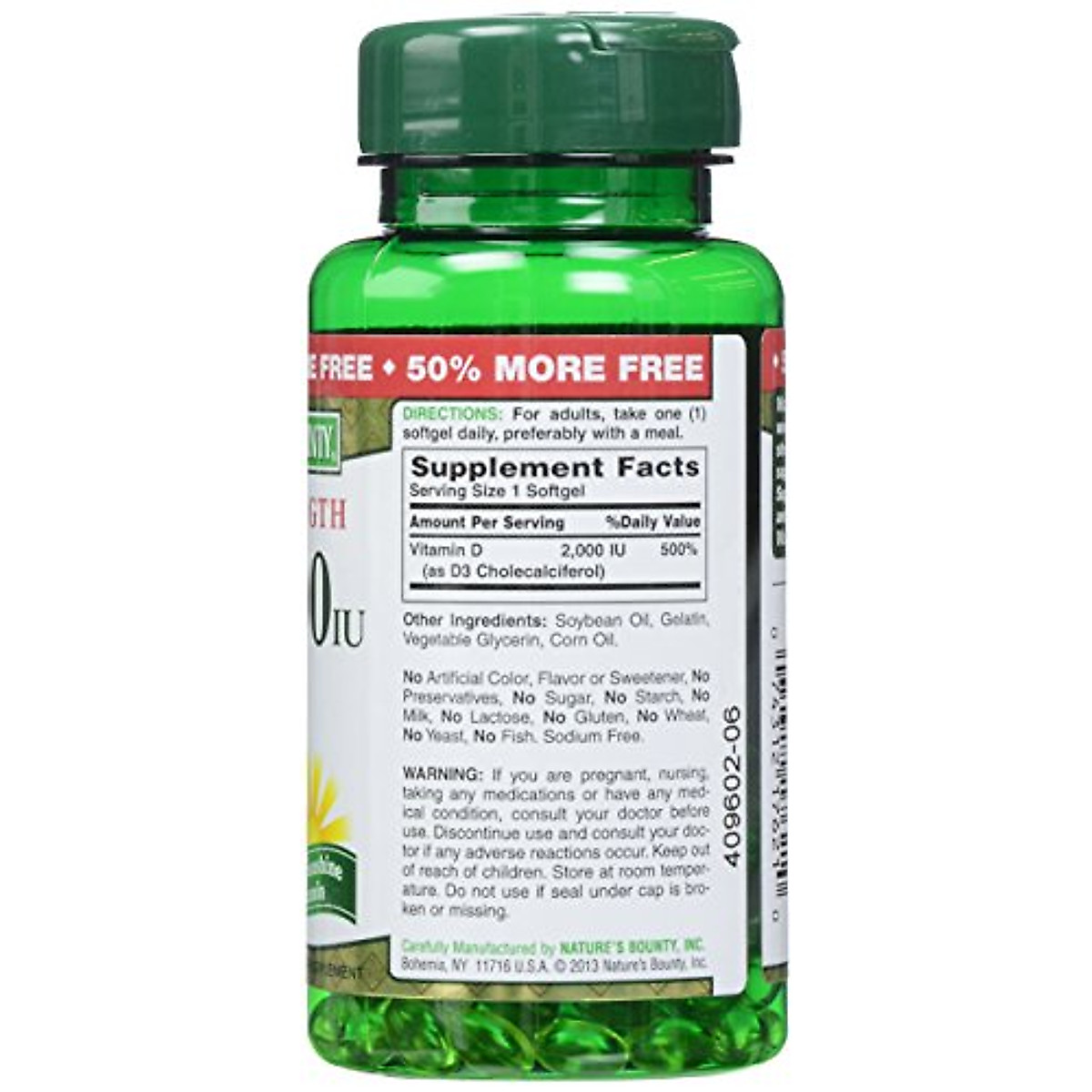 Nature's Bounty, D 2000 Iu Softgels, 150 Count