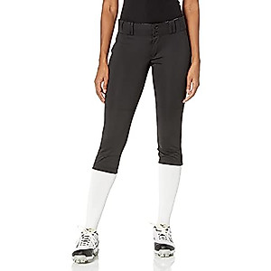 CHAMPRO Women's Tournament Traditional Low-Rise Polyester Softball Pant, Medium, Black