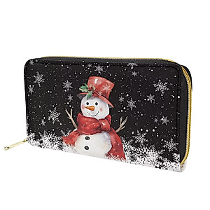 Freewander Women Cute Long Purse Moneybag Card Cash Coin Holder Zipper Around Wallet, Cow and Sunflower Print