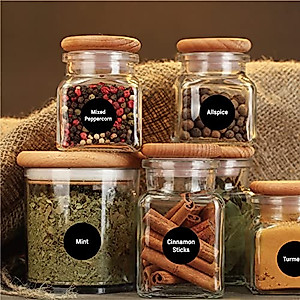 Megavava 281 Kitchen Pantry Labels + 144 Preprinted Round 1.5" Spice Labels,Pantry Labels for Containers, Food Label Stickers