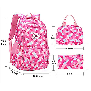 Ladyzone Camo School Backpack Lightweight Schoolbag Travel Camp Outdoor Daypack (Style-A Rosy)