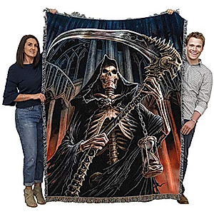 Pure Country Weavers Final Verdict Grim Reaper Blanket by Anne Stokes Gothic Collection - Gift Fantasy Tapestry Throw Woven from Cotton - Made in The USA (72x54)