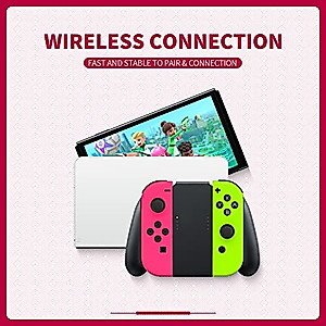 WWOKIND Joy Con Controller Compatible for Switch, Wireless Joypad Replacement for Switch Joycon, Left Right Remote for Switch Controllers Joycon(Pink and Green)