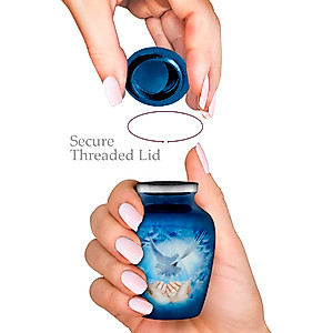 Trupoint Memorials Small Urns for Human Ashes Keepsake – Mini Urns for Human Ashes for Mom/Dad, Cremation Keepsakes for Ashes, Small Urn for Ashes for Women/Men – Small, Dove with Heart Box