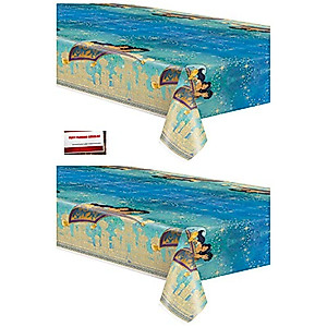 (2 Pack) Disney Aladdin Plastic Table Cover 54 x 84 Inches (Plus Party Planning Checklist by Mikes Super Store)
