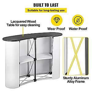 Geindus Portable Tradeshow Podium Table Display Exhibition Counter Stand Booth Fair with Wall Bags 51" X 15.7" X 38.5"