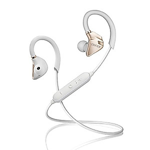 Edifier W296BT Bluetooth Neckband Headphones, Sports Wireless in-Ear Earphones Sweat and Water Resistant with CVC Noise Suppression and Multi-Point Support - White