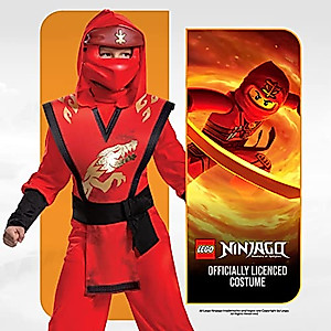 LEGO Ninjago Kai Jumpsuit Deluxe Child Costume For Boys, Red & Black, Kids Size Small (4-6)