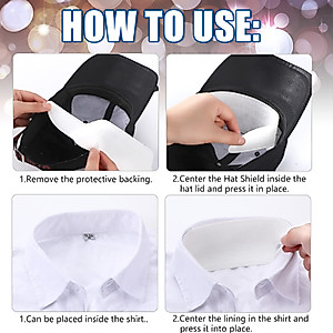 100 Pcs Hat Sweat Liner Golf Absorbent Sweat Pad Prevents Stains Odor Soft Hat Sweat Protector Disposable Hard Hat Sweatband Preservation Sticky Sweat Liner for Men Women Baseball Hat from Makeup