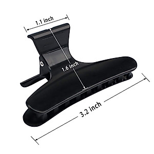 Ondder Black Butterfly Hair Clips for Styling, Cutting, Coloring - Pro Salon Clamps and Claws Hair Accessories