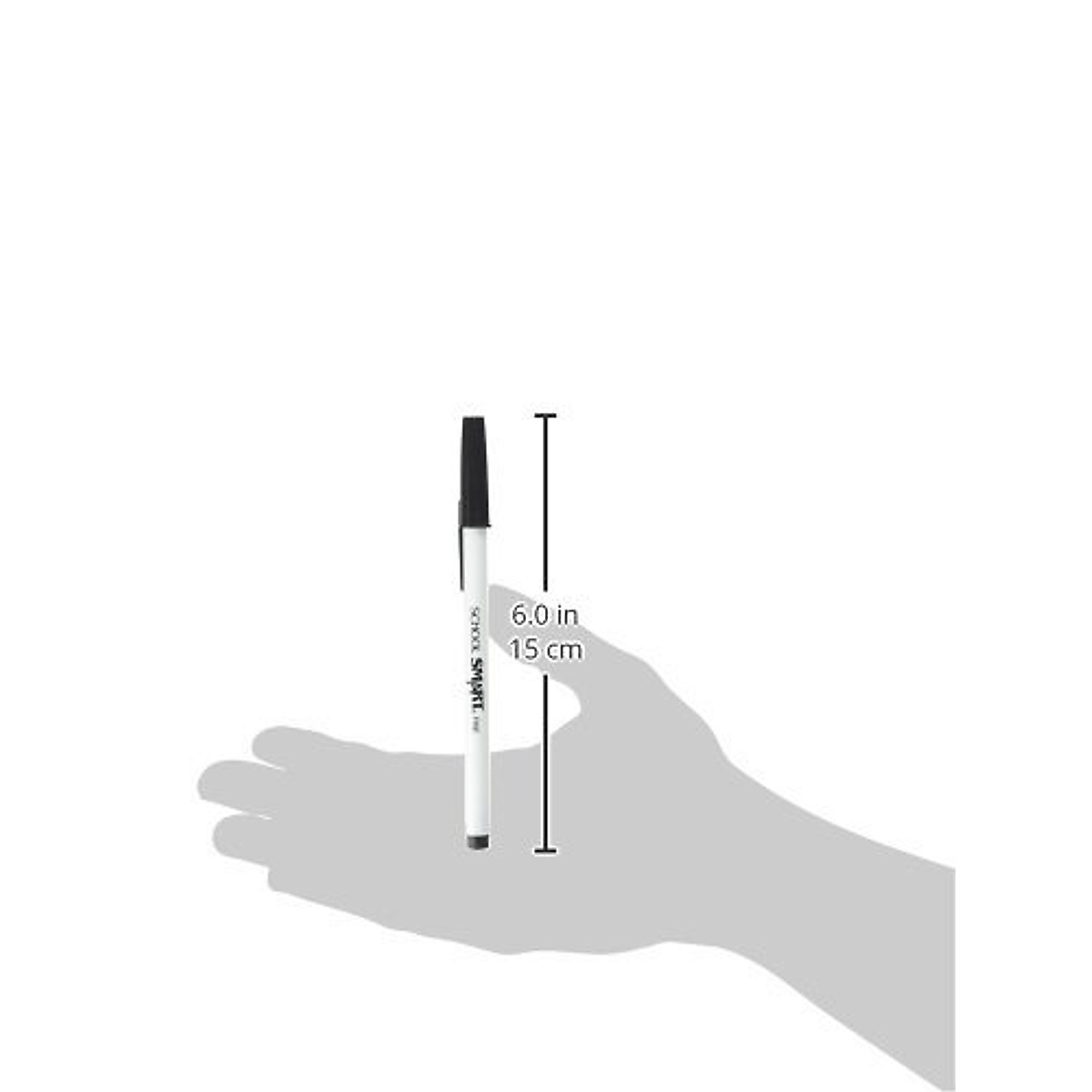 School Smart Round Stick Pen - Fine Point - Pack of 12 - Black