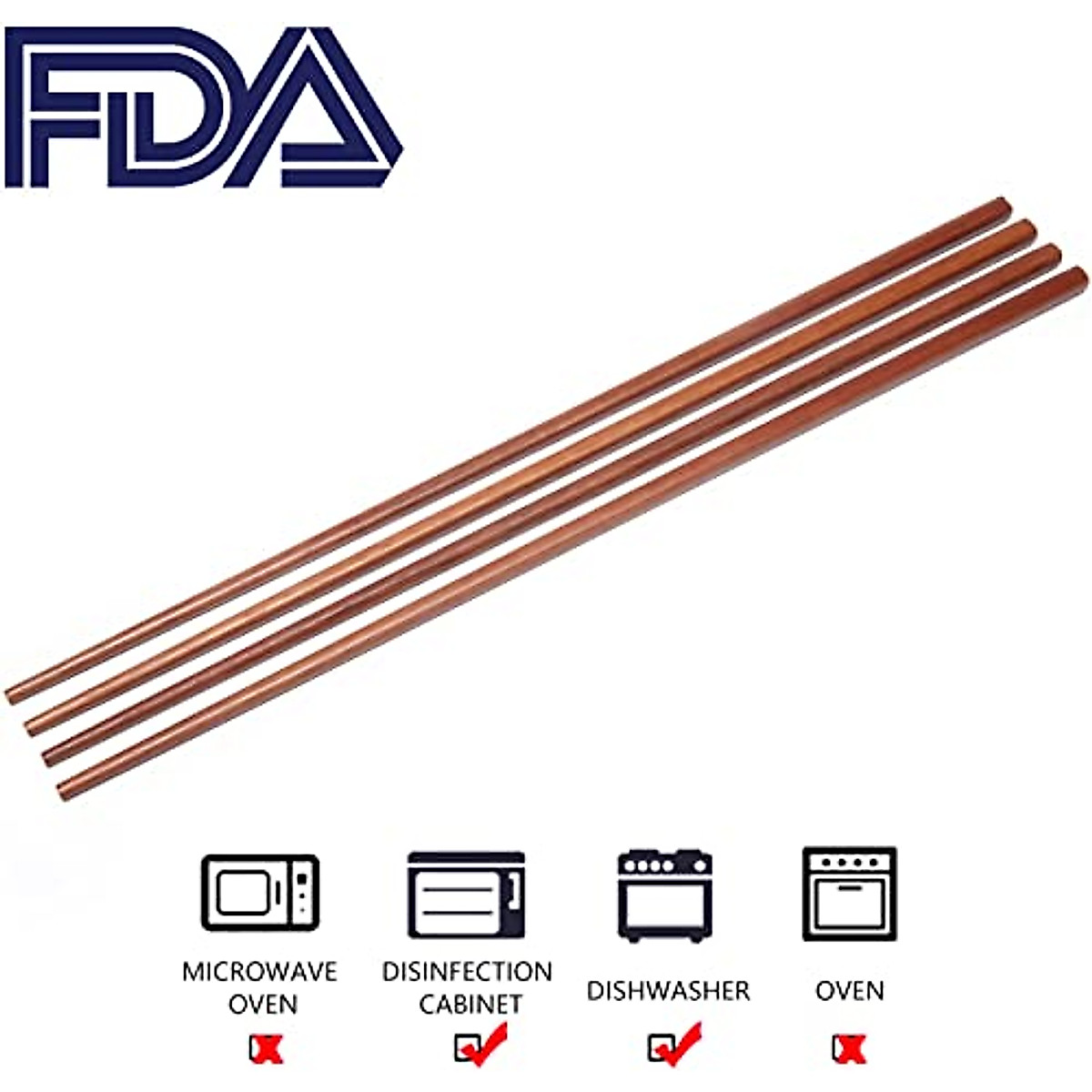 Donxote Wooden Noodles Kitchen Cooking Frying Chopsticks 16.5 Inches Brown Extra Long Set of 2 Pairs