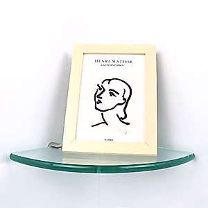 Bathroom Tempered Glass Shower Corner Shelf 12mm Thick Floating Wall Mounted Shelves for Home Decor 9"x9" Quarter Circle Shevling with SUS304 Bracket