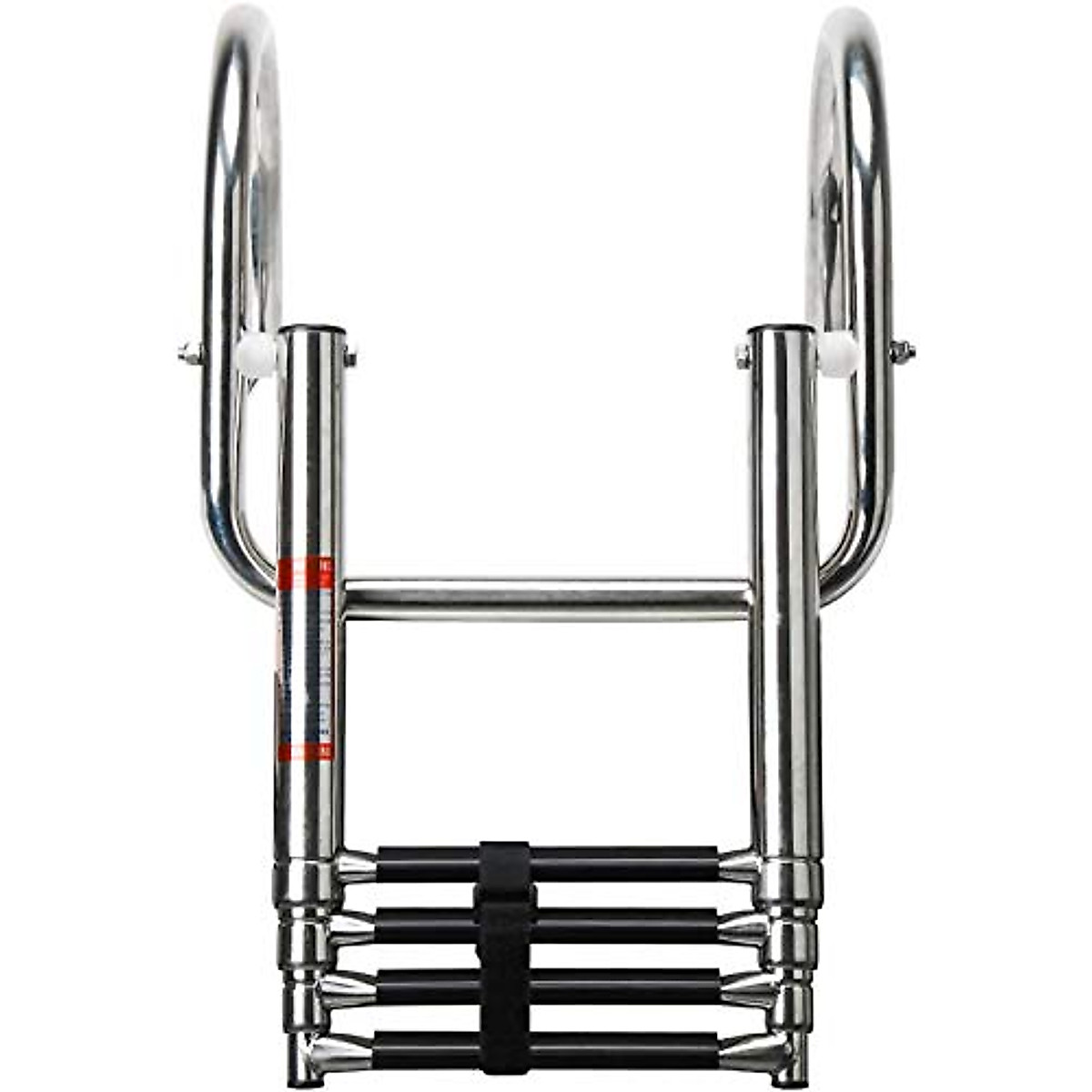 Amarine Made Stainless Steel in-Board 4 Steps Telescoping Ladder Folding Dock Ladder for Marine Boat Yacht Swimming Pool 550lbs Capacity