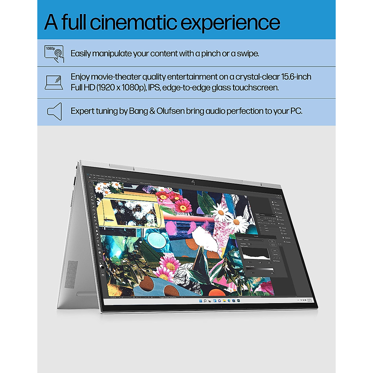 HP Envy x360 Convertible, Intel® Core i5-1240P Processor, Iris X Graphics, 12 GB Memory RAM, M.2 SSD, Windows 11 Home (15-es2023nr, Natural Solver Aluminum)