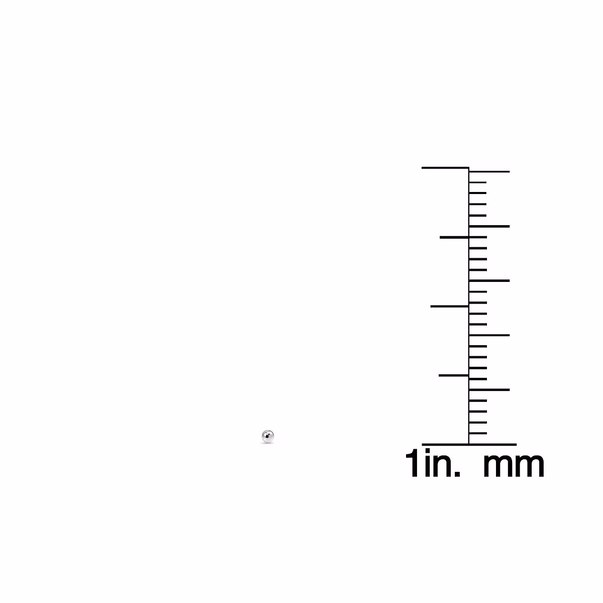 Gold Earrings for Women Men | 14K White Gold 2mm Polished Tiny Ball Bead Stud Earrings