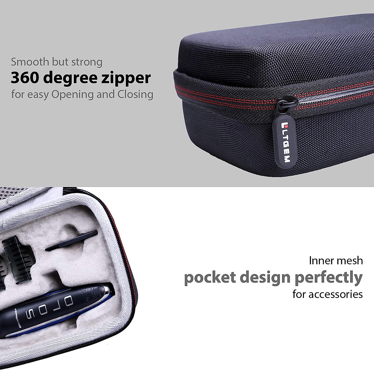 LTGEM Hard Case for Micro Touch Solo Rechargeable Full Body Trimmer and Shaver(We only Sale case!)