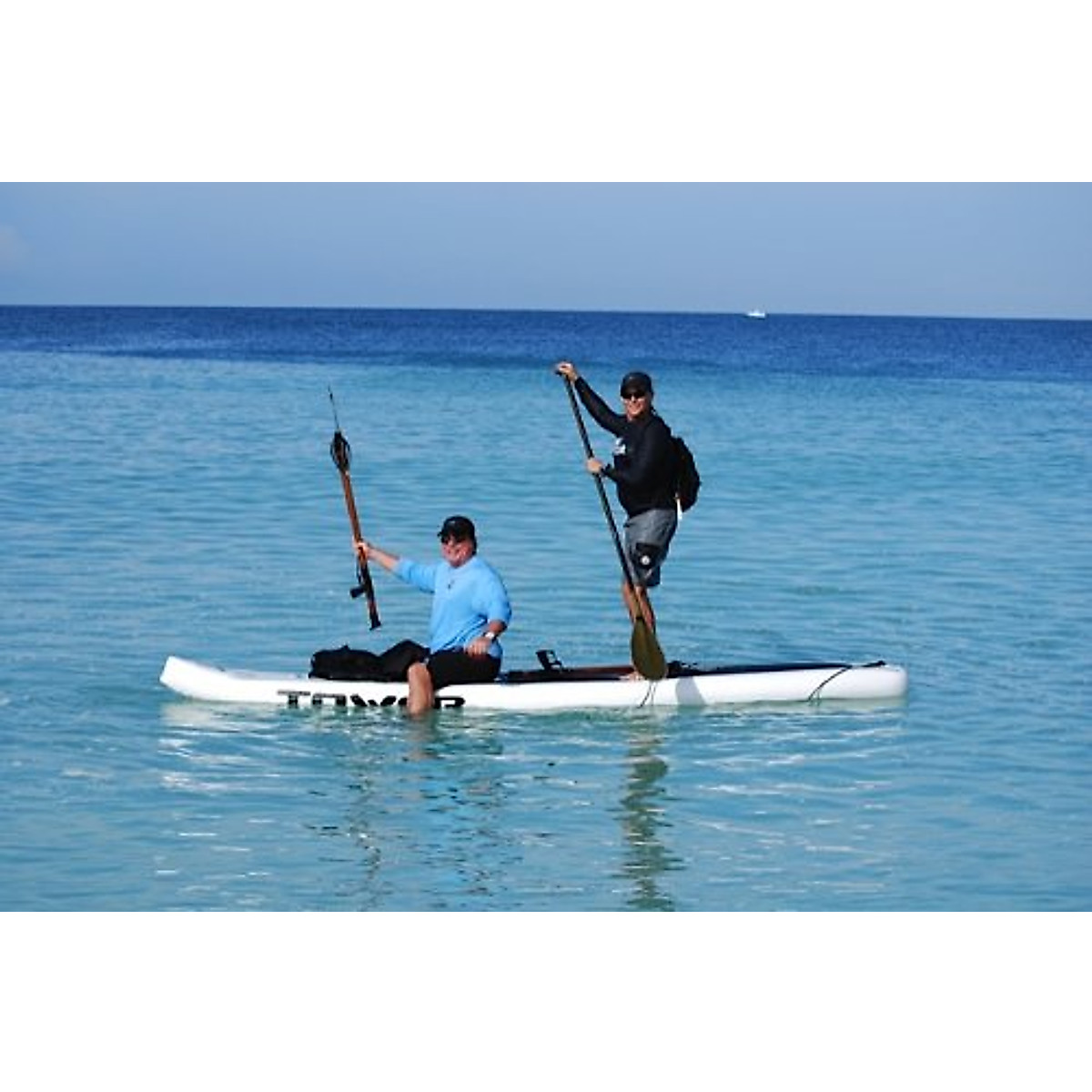 Tower Xplorer Inflatable 14' Stand Up Paddle Board - (8 Inches Thick) - Universal SUP Wide Stance - Premium SUP Bundle (Pump & Adjustable Paddle Included) - Non-Slip Deck - Youth and Adult