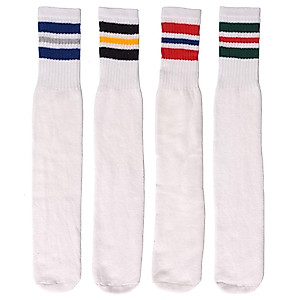 PH Mens Classic Three Stripe Sports Tube Socks Size 13-15 (4-Pairs)