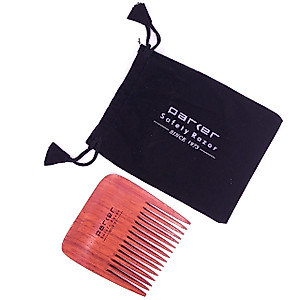 Parker's Premium Rosewood Wide Tooth Beard Comb with Jute Pouch
