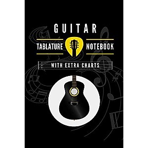 Guitar Tablature Notebook with Extra Charts: Blank Guitar Tablature Paper, Standard Tab Manuscript Paperback Chord Chart Ukulele Strumming, Circle of Fifths