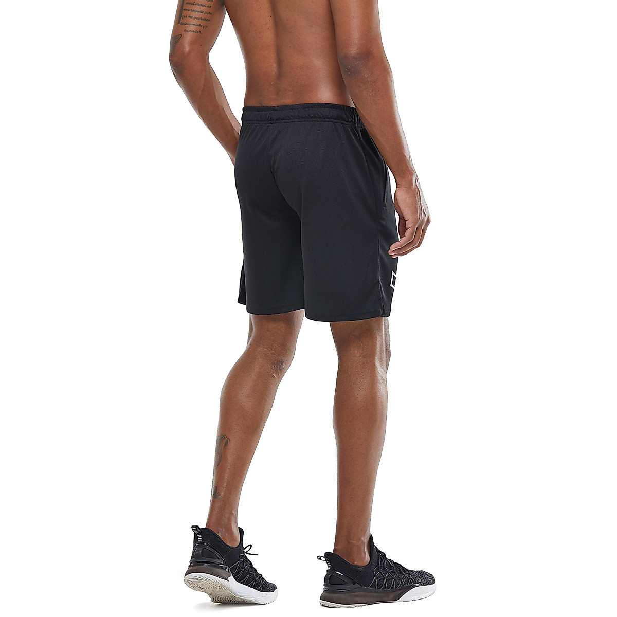G Gradual Men's 7" Workout Running Shorts Quick Dry Lightweight Gym Shorts with Zip Pockets (2 Pack: Navy Blue/Black Large)