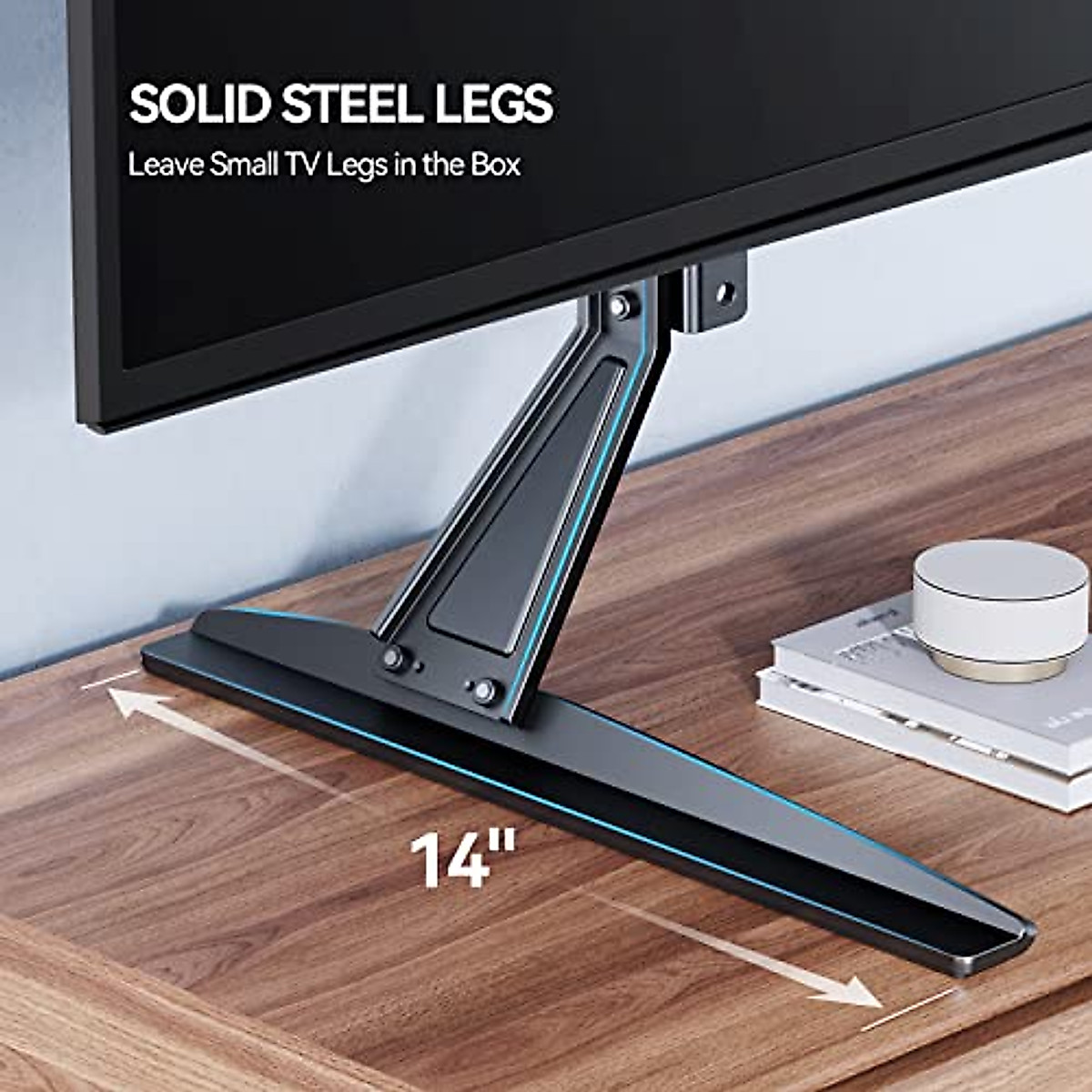 PERLESMITH Universal Table Top TV Stand for 22 - 65 Inch Flat Screen, LCD TVs Premium Height Adjustable Leg Stand Holds up to 110lbs, VESA up to 800x500mm