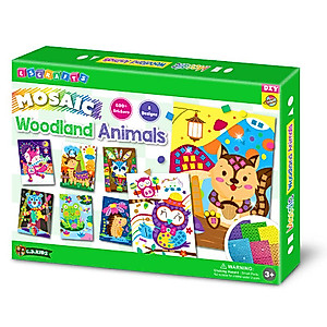 C.S. Kids Magic World Mosaic - Woodland Animals |Crafts Gifts | Educational Glitter Mosaic