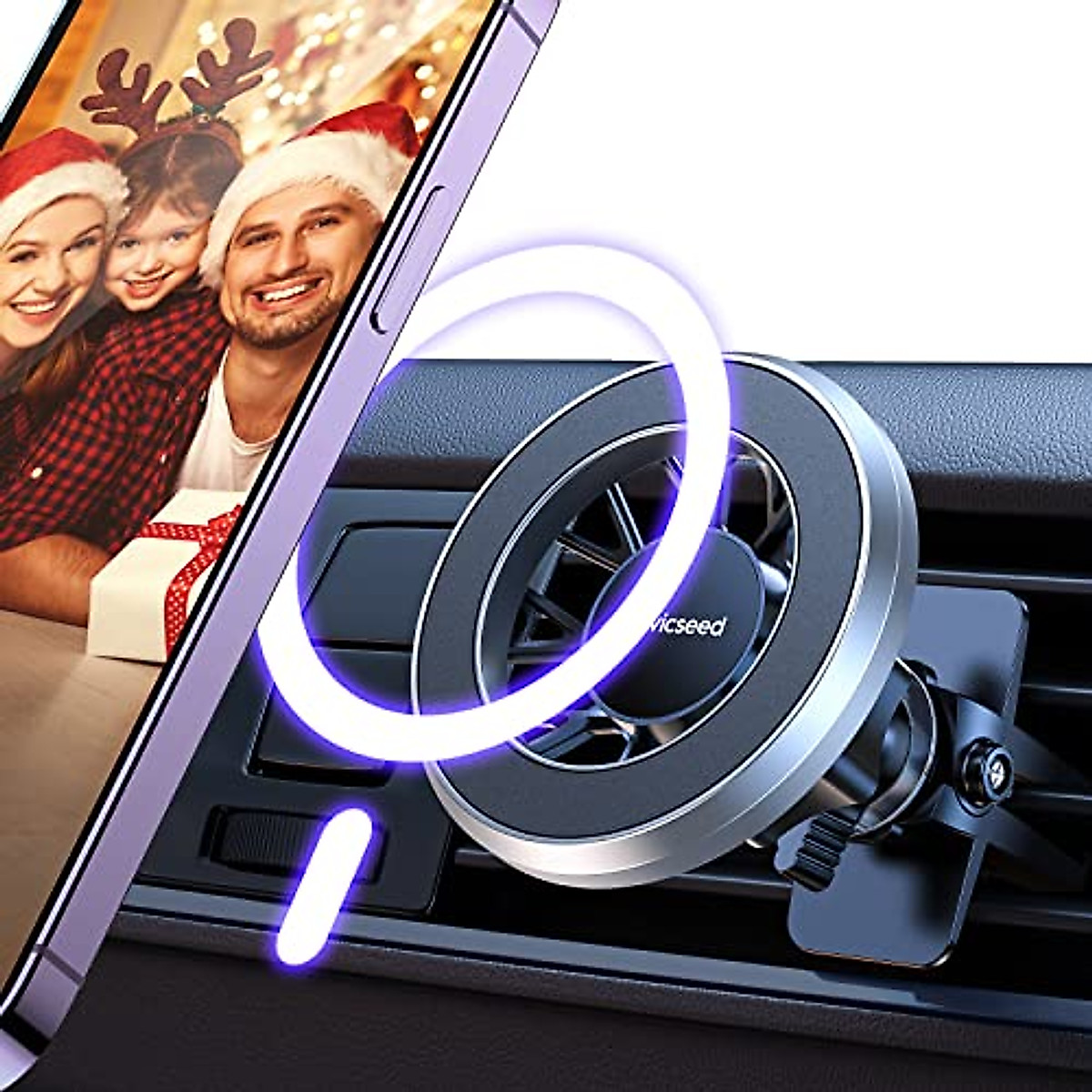 VICSEED Fit for MagSafe Car Mount [20 Strongest Magnets & Stablest] Magnetic Phone Holder for Car Vent Hands Free Car Phone Holder Mount for iPhone 14 13 12 Pro Max Plus Mini MagSafe Case Socket Grip