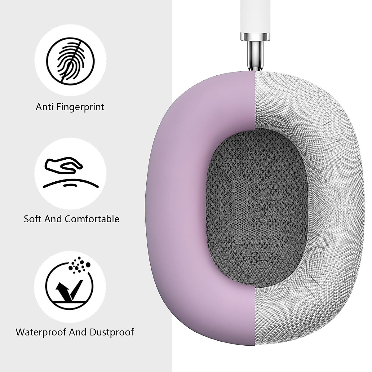 Filoto Case for Airpods Max Headphones, Silicone Cover for Apple Airpod Max,Accessories Cases (Lavender Purple)