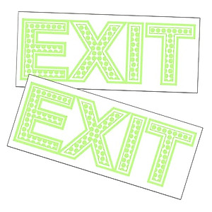 ARTIBETTER 3sets Export Sticker Signs Stickers Exit Decals Protection Sticker Exit Sticker Way Indicator Sticker Sign Sticker Shopping Mall Exit Decal Glowing Sticker Mall Supplies 2sheets*3