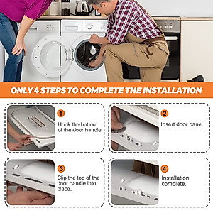 Beaquicy W10714516 W10861225 Dryer Door Handle Replacement Replacement for Whirl-Pool Ken-More Dryer - Replaces AP5999398 PS11731583 W10861225VP - Pack of 2