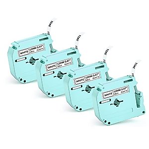 Vixic 3M21 Label Tapes Replacement for Brother P Touch M Tape M231 MK231, Compatible for Brother Ptouch PT-M95 PT-90 PT-70 PT-65 PT-85 Vixic M960 Label Makers 12mm 0.47 Inch Black on White,4-Pack