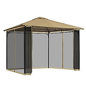 COWVIE Gazebo Netting Screen Replacement Universal 4-Panel Sidewalls 10' x 12' ( Only Netting)