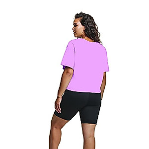 Champion Women's Size Plus Cropped Graphic Tee, Paper Orchid-586788, 1X