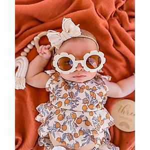 Infant Baby Girl Swimsuit One Piece Strap Ruffle Floral Bikini Swimwear Bathing Suit Summer Beach Wear (Orange Lemon, 3-6 Months)