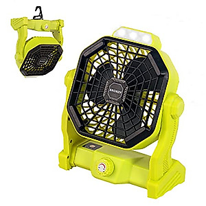 Camping Fan Rechargeable,Portable Battery Operated Fan with Light & Hook,Personal USB Small Desk Tent Fan 270°Head Rotation & Stepless Speed for Camping Accessories, Bedroom, Table, Tent, Travel