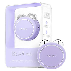 FOREO BEAR Mini Microcurrent Facial Device - Face Sculpting Tool - Firm & Contour - Reduce Double Chin - Non-Invasive - Increases Absorption of Facial Skin Care Products - Lavender