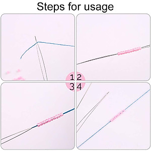 6 Pieces Beading Needles Big Eye Beading Needles Beading Embroidery Stainless Needles with Needle Bottle and 3 Pcs Bead Needle Threader for Jewelry Making (4.01inch)