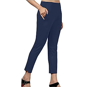Jashtex Ladies 4way Hoisery Pant with Side Pocket for All Wear (Medium, Grey)