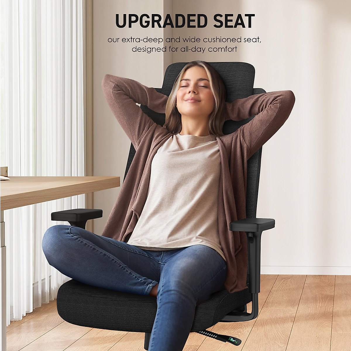 CAPOT Office Chairs with Headrest & Lumbar Support, High Back Office Chair for Neck Pain, Desk Chair with Infinite Angle Locking 90°-130°, Big and Tall Ergonomic Office Chair